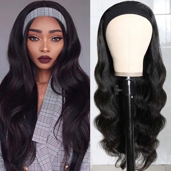 XBody Wave Headband Wigs Glueless Human Hair Wigs Scarf Wigs 150% ...